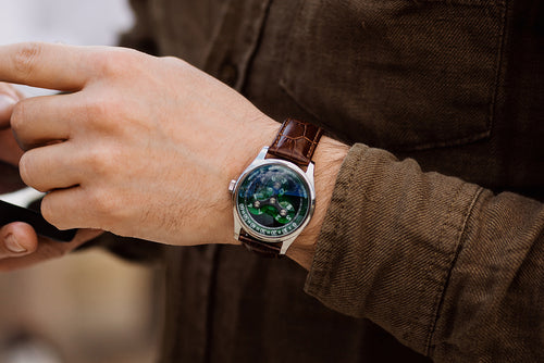 OLTO-8 ROTO Wandering Hour Automatic Watch Jade Green – OLTO-8 WATCHES